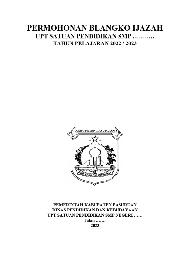 Permohonan Blangko Ijazah SMP 2023 | PDF