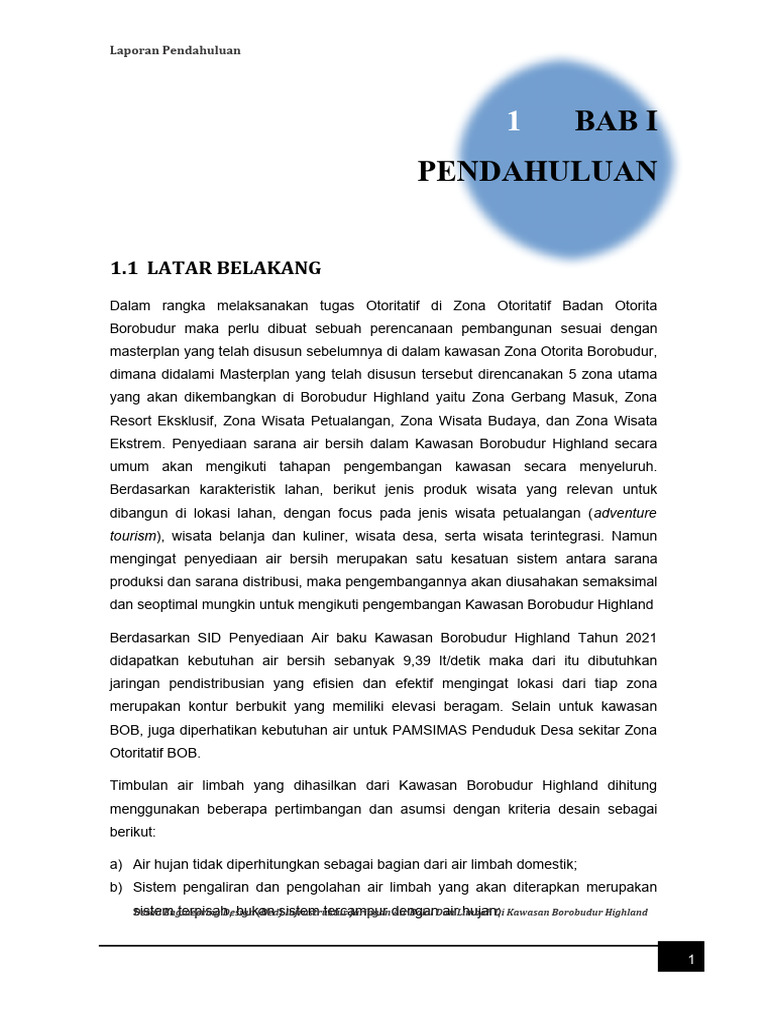 Bab 1 Lap. Pendahuluan DED SPAM BOB - Rev 1 | PDF | Teknologi & Rekayasa