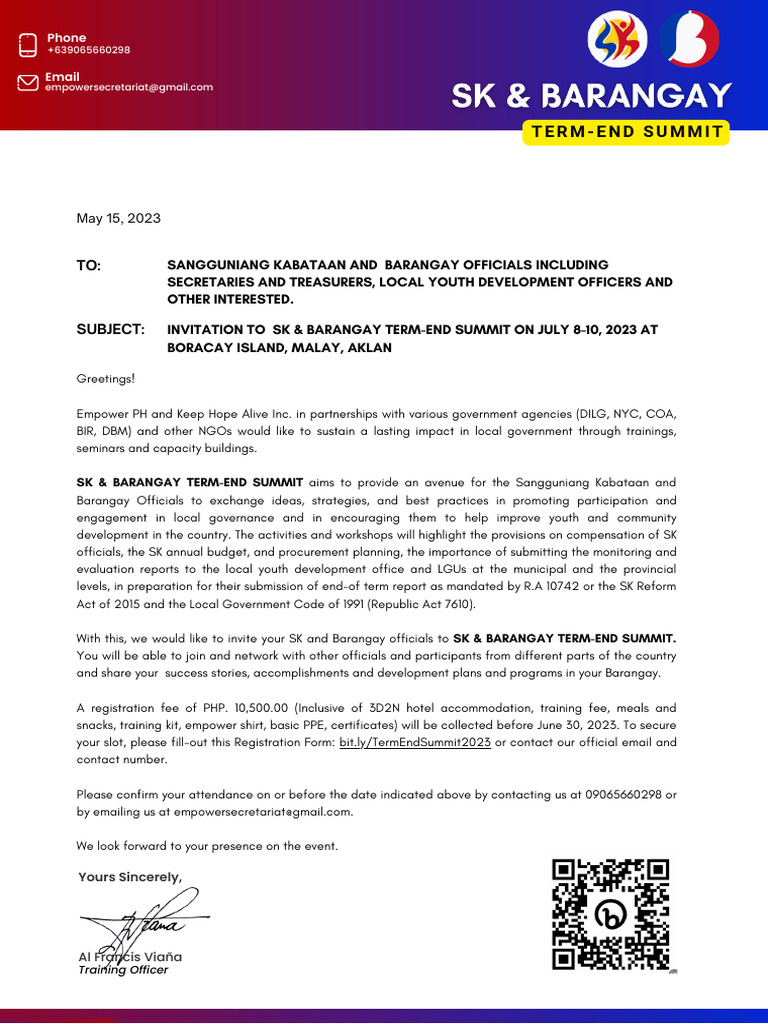 SK & Barangay Term-End Summit Primer | PDF