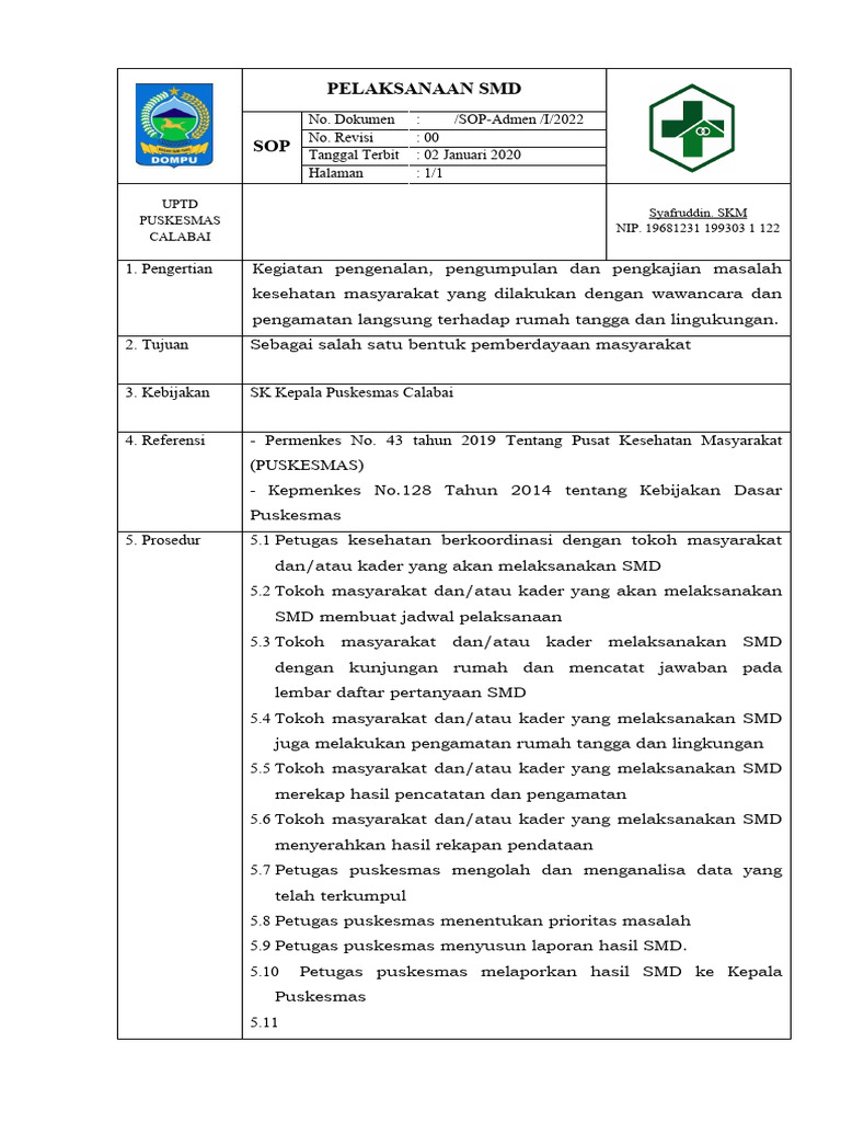 Sop SMD | PDF | Karier & Perkembangan | Bisnis