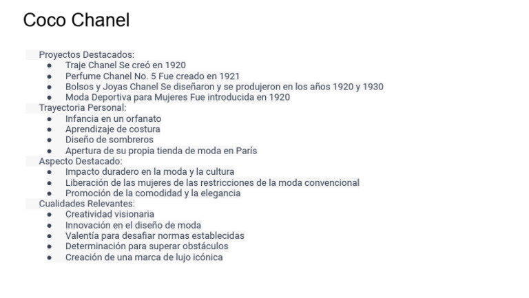 Legado de Coco Chanel en la Moda | PDF