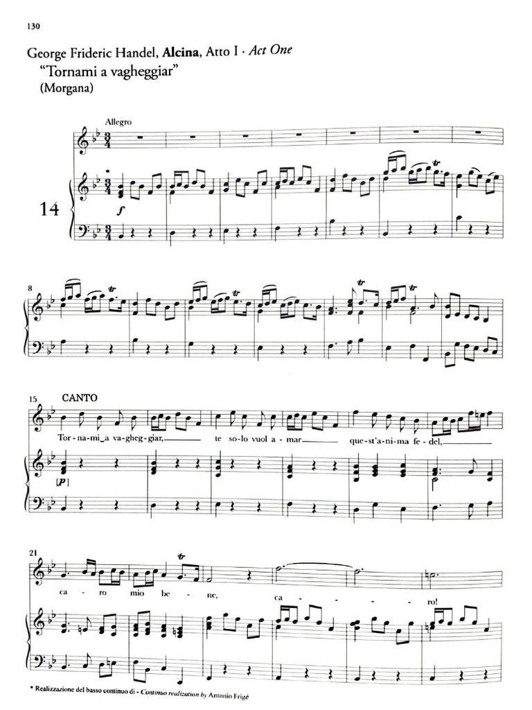 Tornami A Vagheggiar - Alcina, Haendel | PDF