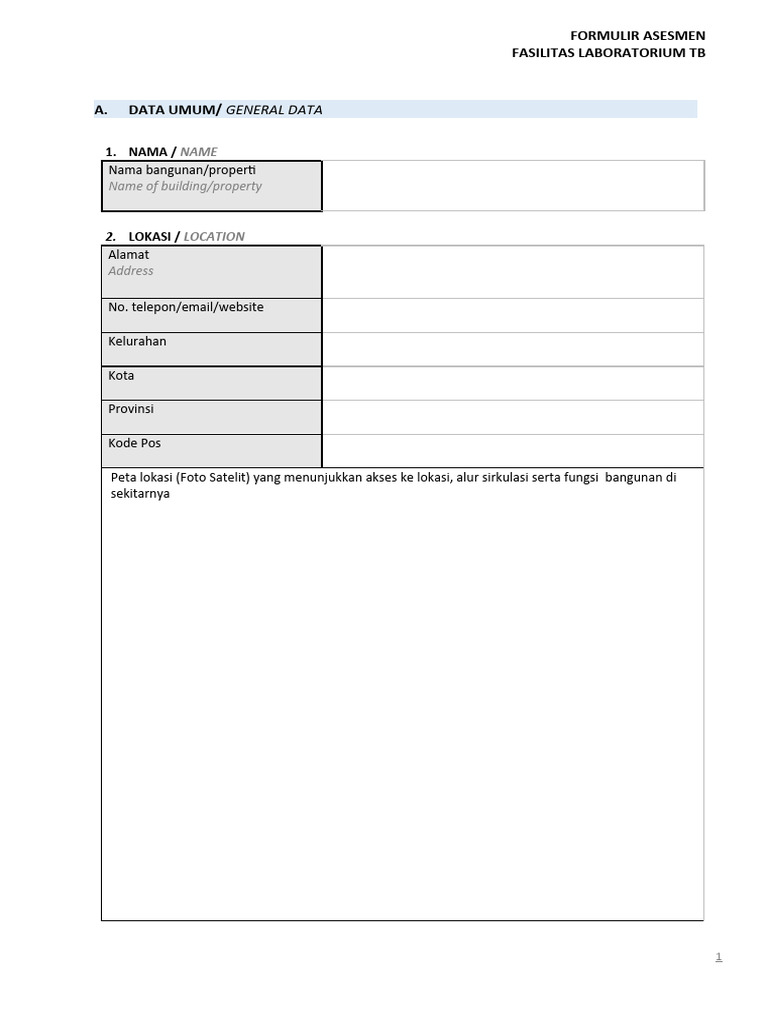 Formulir Asesmen Laboratorium TB | PDF