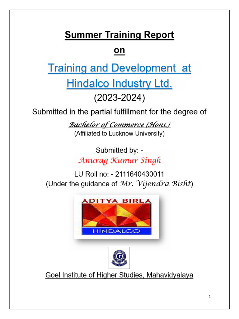 Summer Trainig Report | PDF