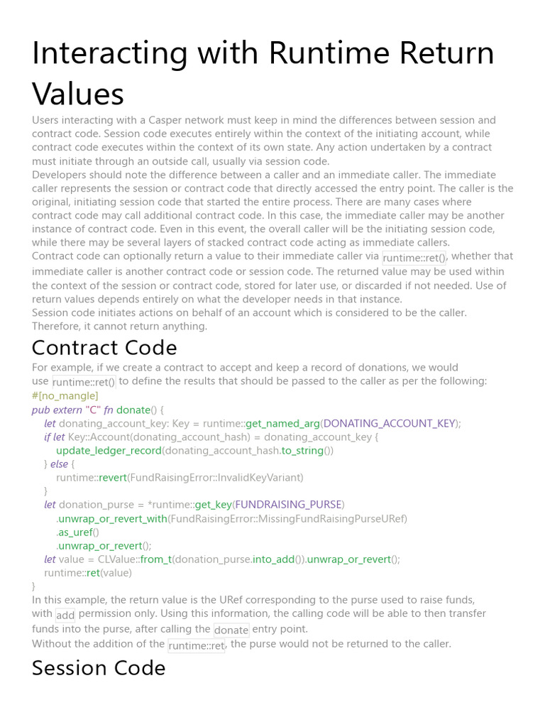 Runtime Return Values Casper Pdf Runtime System Parameter Computer Programming 