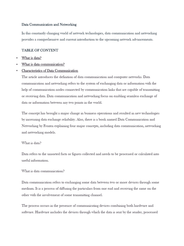 Data Communication and Networking | PDF | Computer Network | Communication