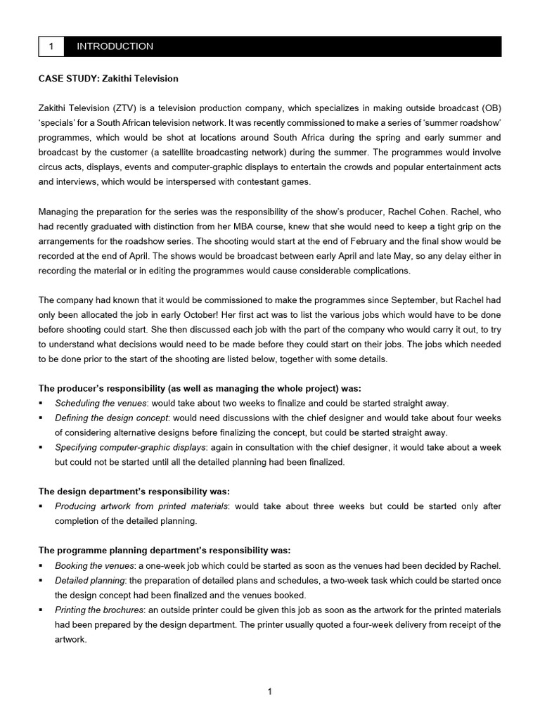 Project Management Case Study | PDF | Computing