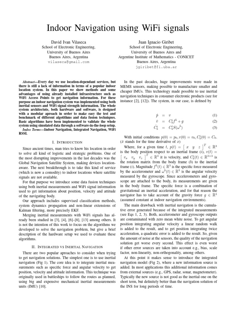 Indoor Navigation Using WiFi Signals | PDF