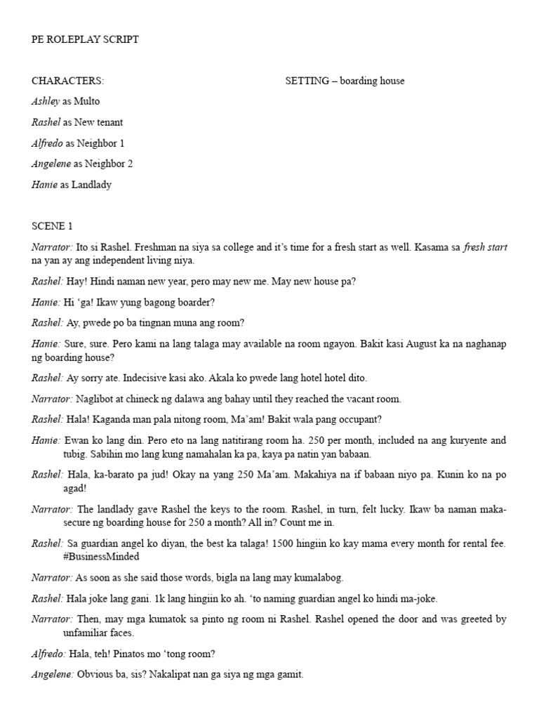 Pe Roleplay Script | PDF