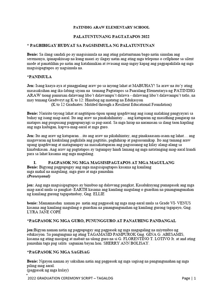 Script For Grad | PDF