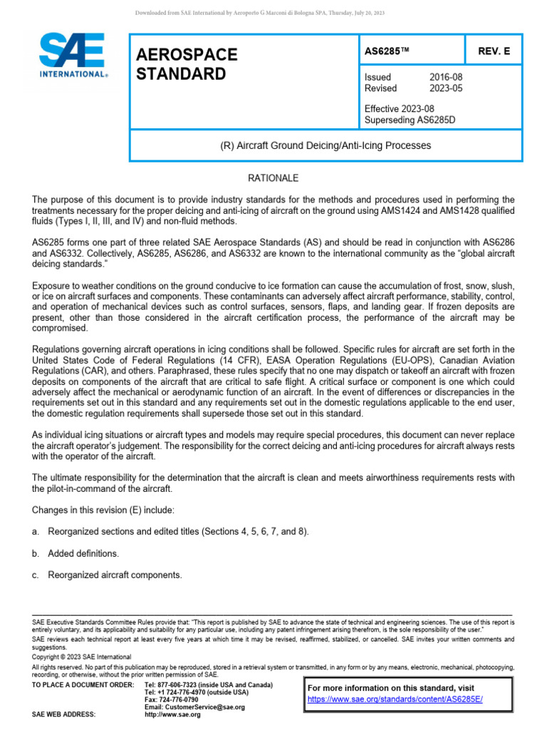 AS6285E 05-2023 Aircraft Ground Deicing Anti-Icing Process | Download Free PDF | Frost | Humidity