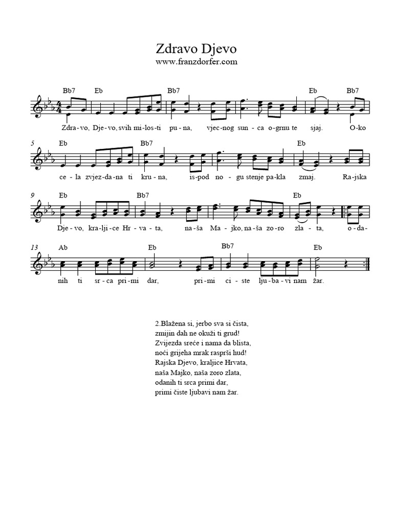 Zdravo Djevo-Eb Dur | PDF
