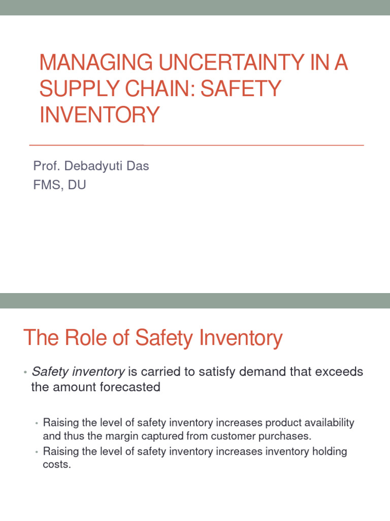 Managing Uncertainty in A Supply Chain Safety Inventory | PDF ...