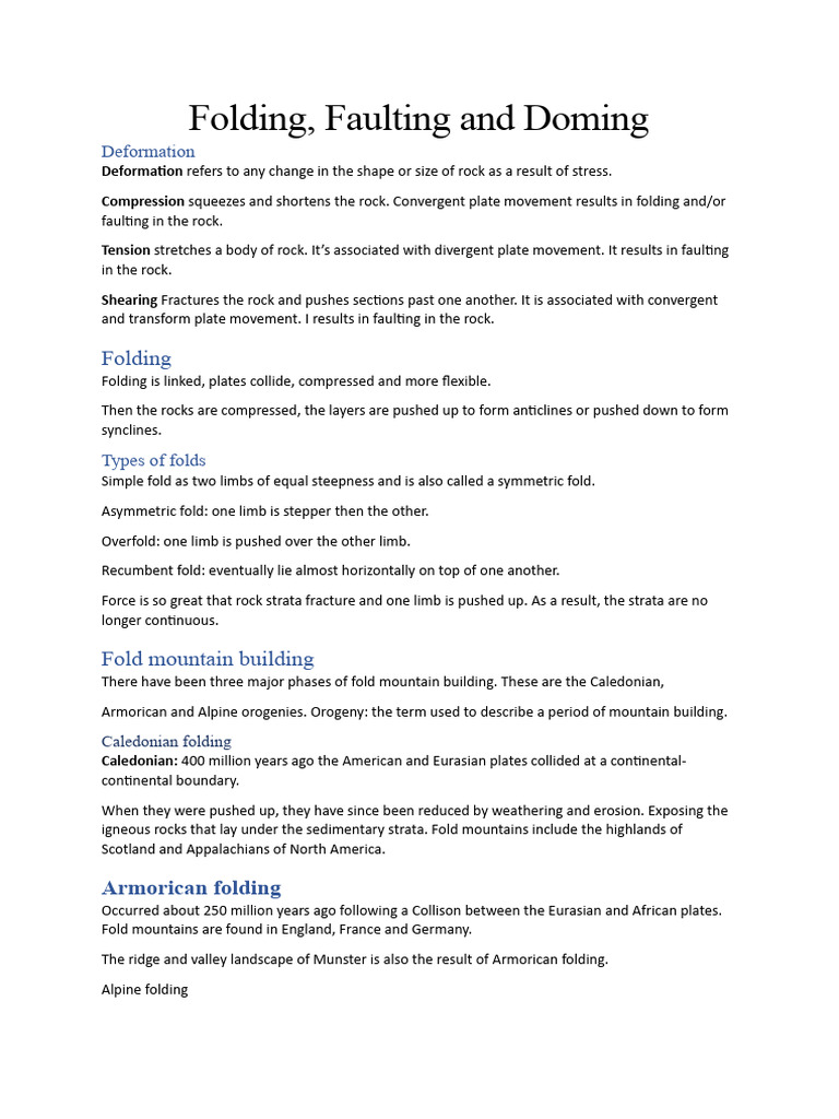 Folding Mountains | PDF | Fault (Geology) | Mountains