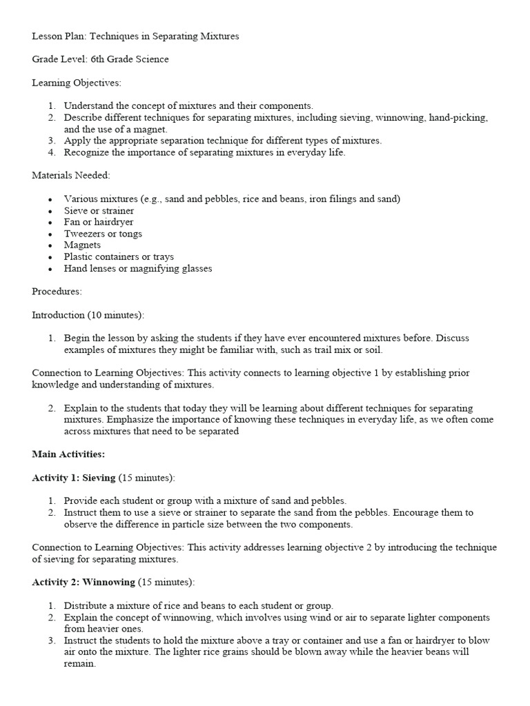 Lesson Plan in Science 6 - COT - Illustrate and Describe Tecniques in ... Lesson Plan in Science 6 - COT - Illustrate and Describe Tecniques in ...