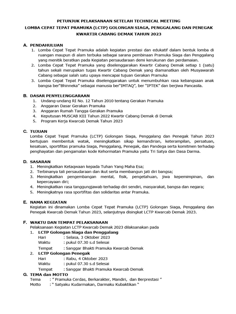 Edaran LCTP Setelah TM Tahun 2023 | PDF
