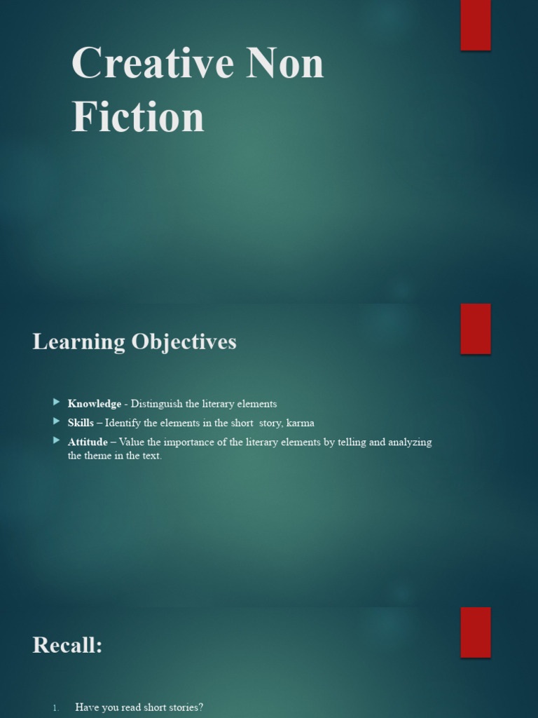 Creative Non Fiction Power Point Module 11 (1) | PDF | Narration ...