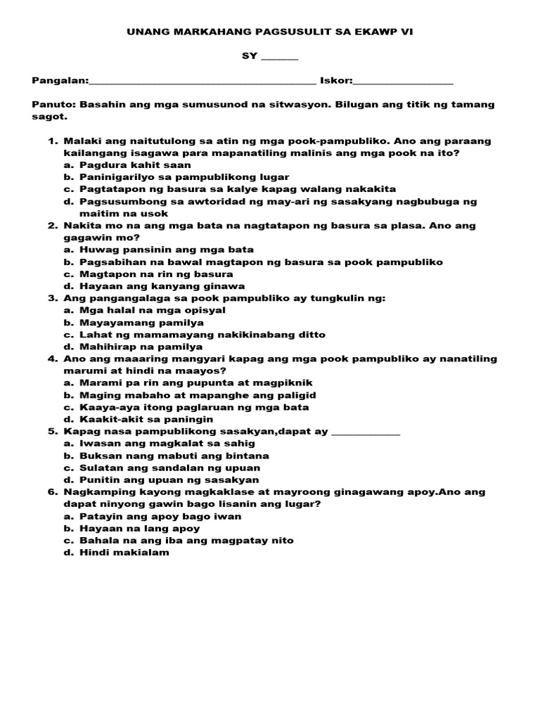 PT - Esp 6 - Q1 V2 | PDF