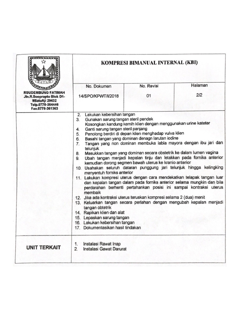 Kompresi Bimanual Internal Kbi | PDF