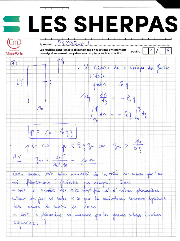 Copie Physique 2 Mines Ponts 2019 PSI | PDF