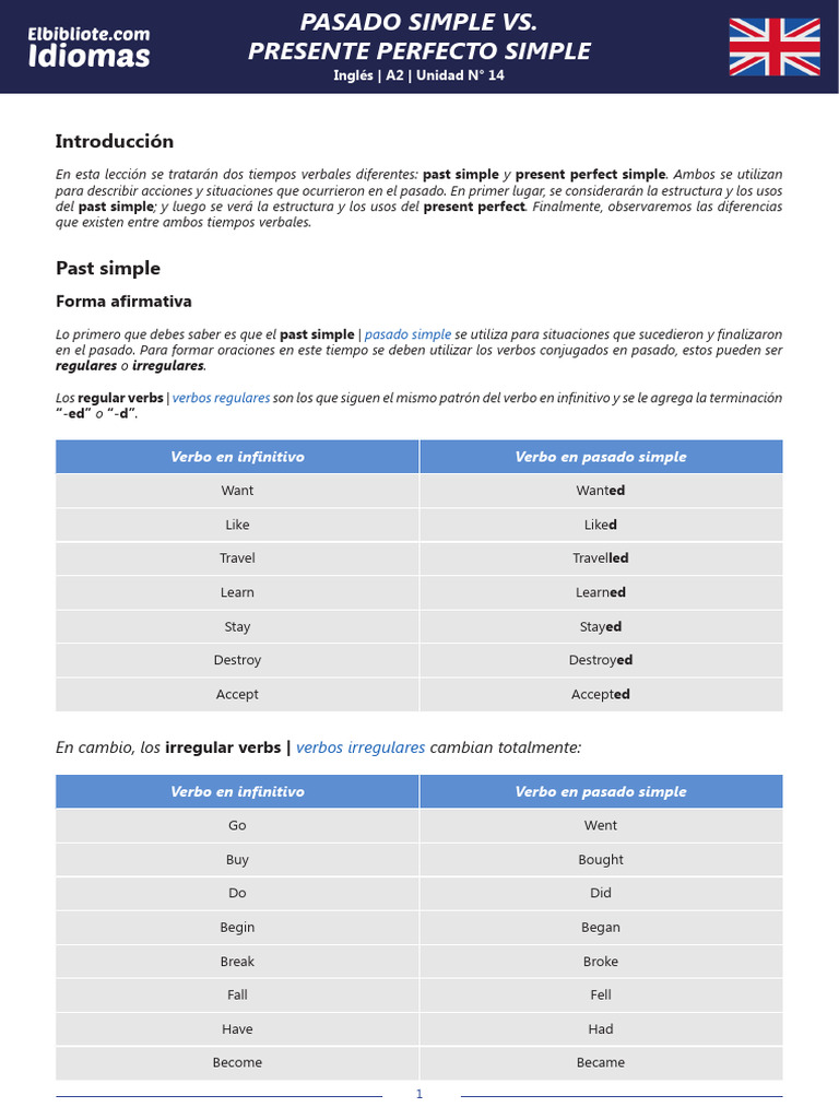Past Simple, Present Perfect | PDF