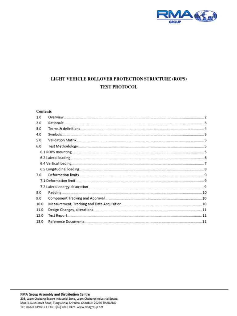 Test Protocol RMA | PDF