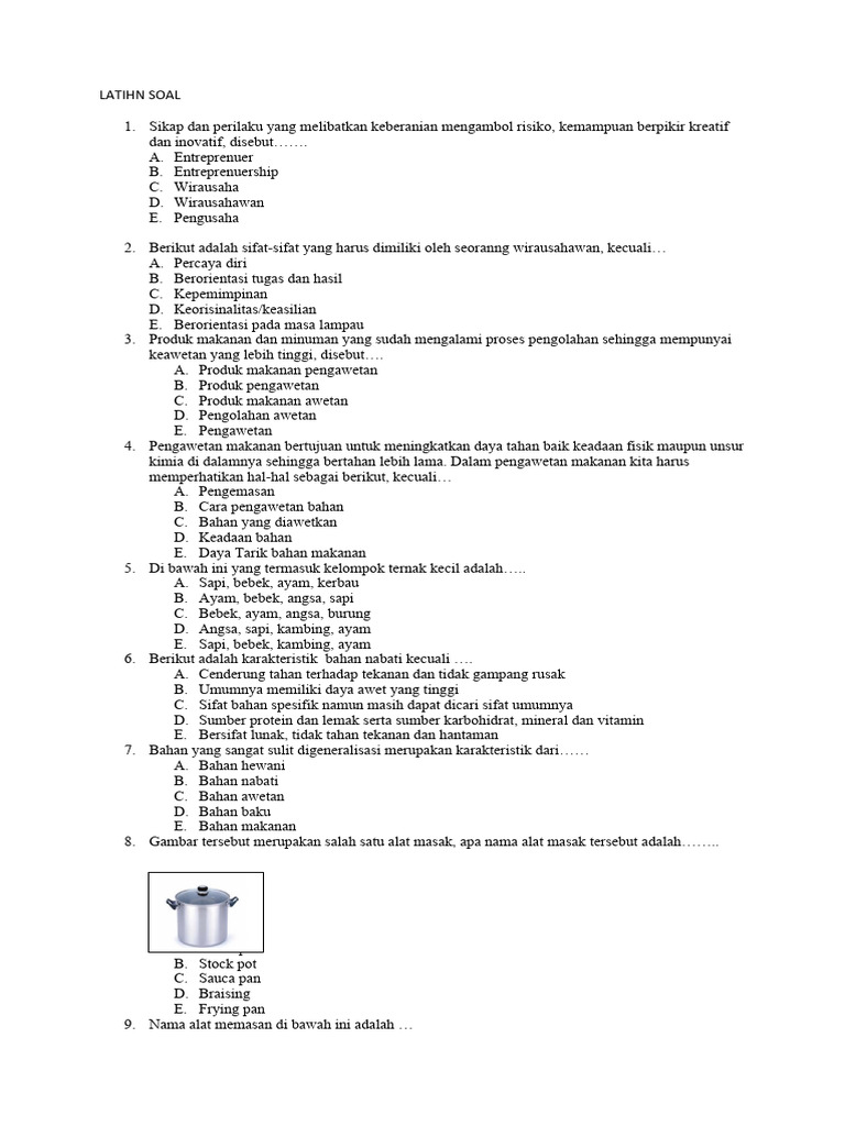 Latihn Soal Pkwu Xii | PDF | Griya & Taman