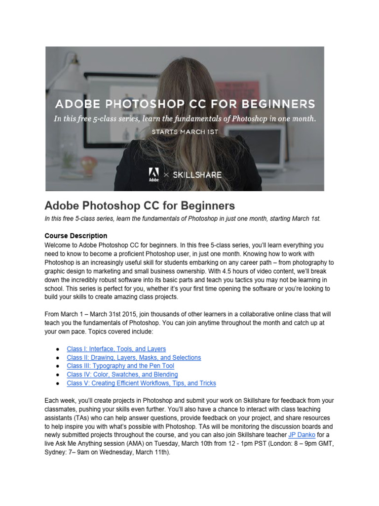 Photoshop CC For Beginners | PDF
