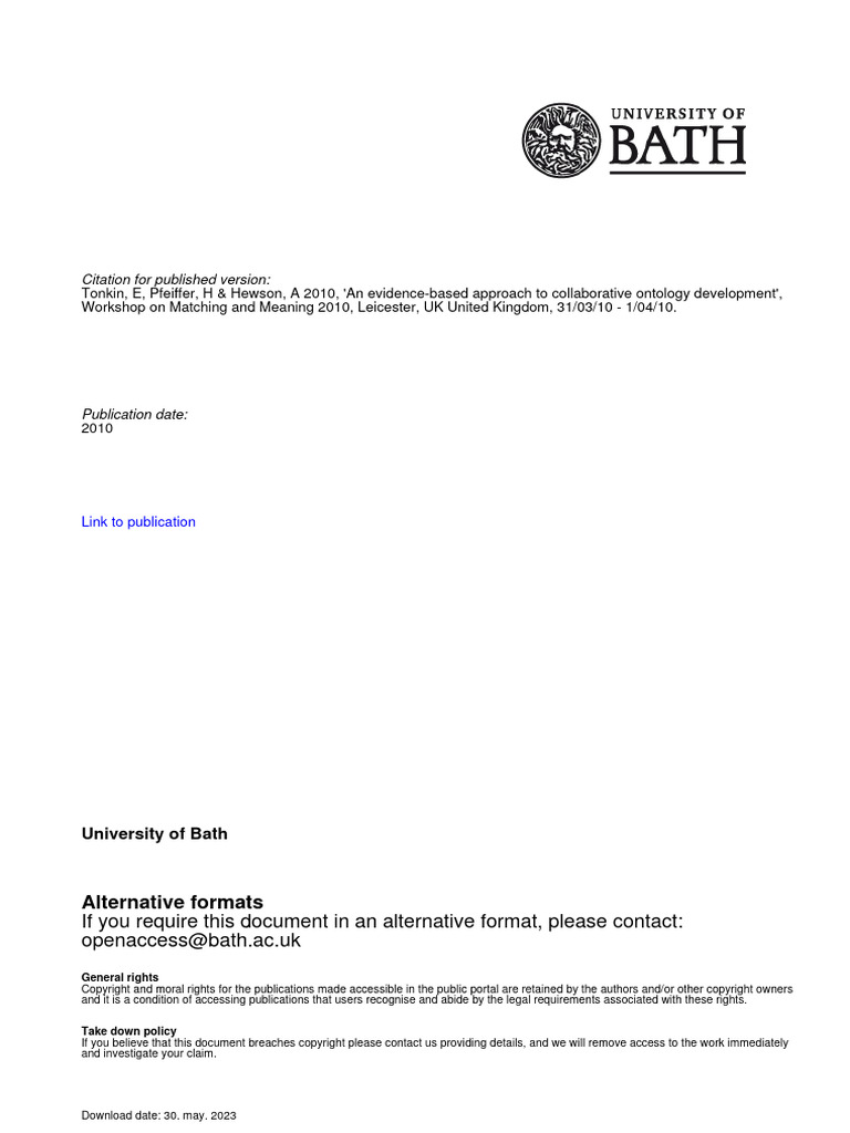 An Evidence Based Approach To Collaborative Ontology Development | PDF | Agile Software ...