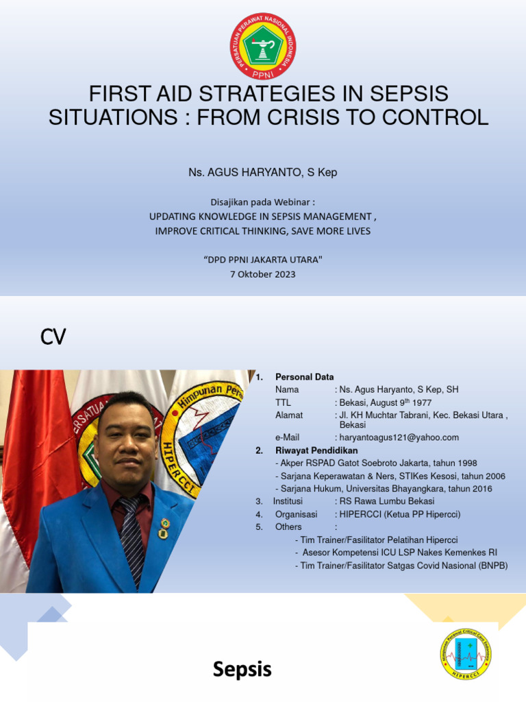Ns. AGUS HARYANTO, S Kep Webinar Sepsis | PDF | Shock (Circulatory) | Sepsis