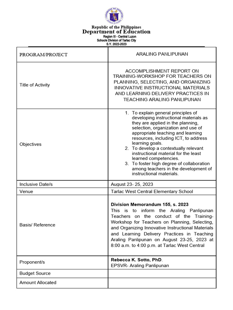 Acr-Araling Panlipunan - Marlon C. Rufo | PDF | Education Theory | Teaching