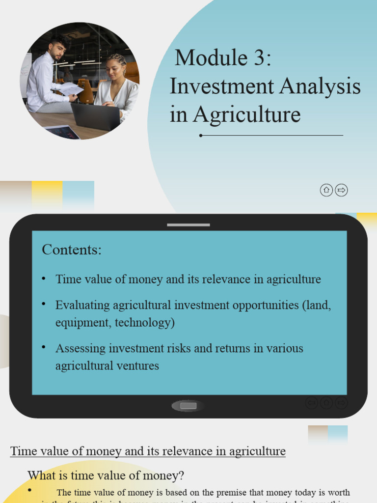 Module 3 Investment Analysis in Agriculture | PDF