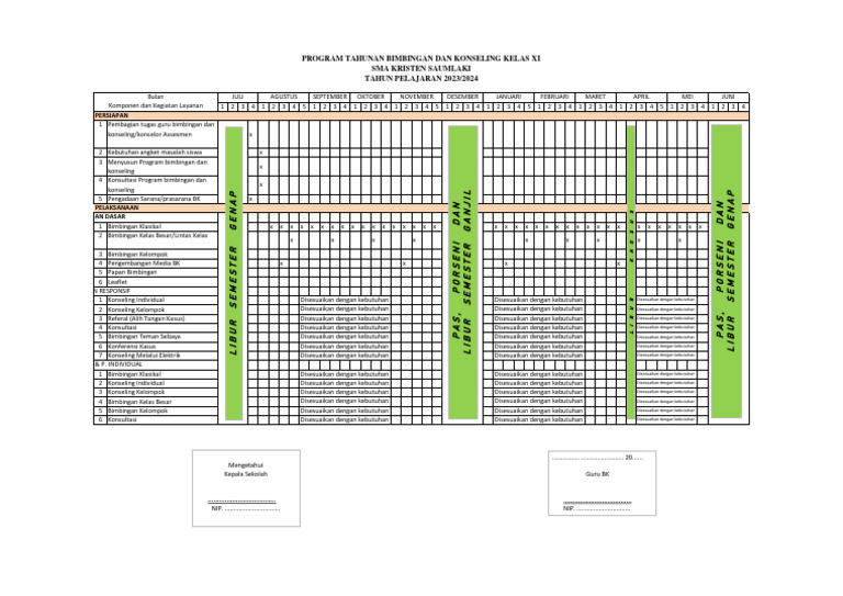 PROTA BIMBINGAN DAN KONSELING BK KELAS 10 TAHUN AJARAN 2023 2024 | PDF