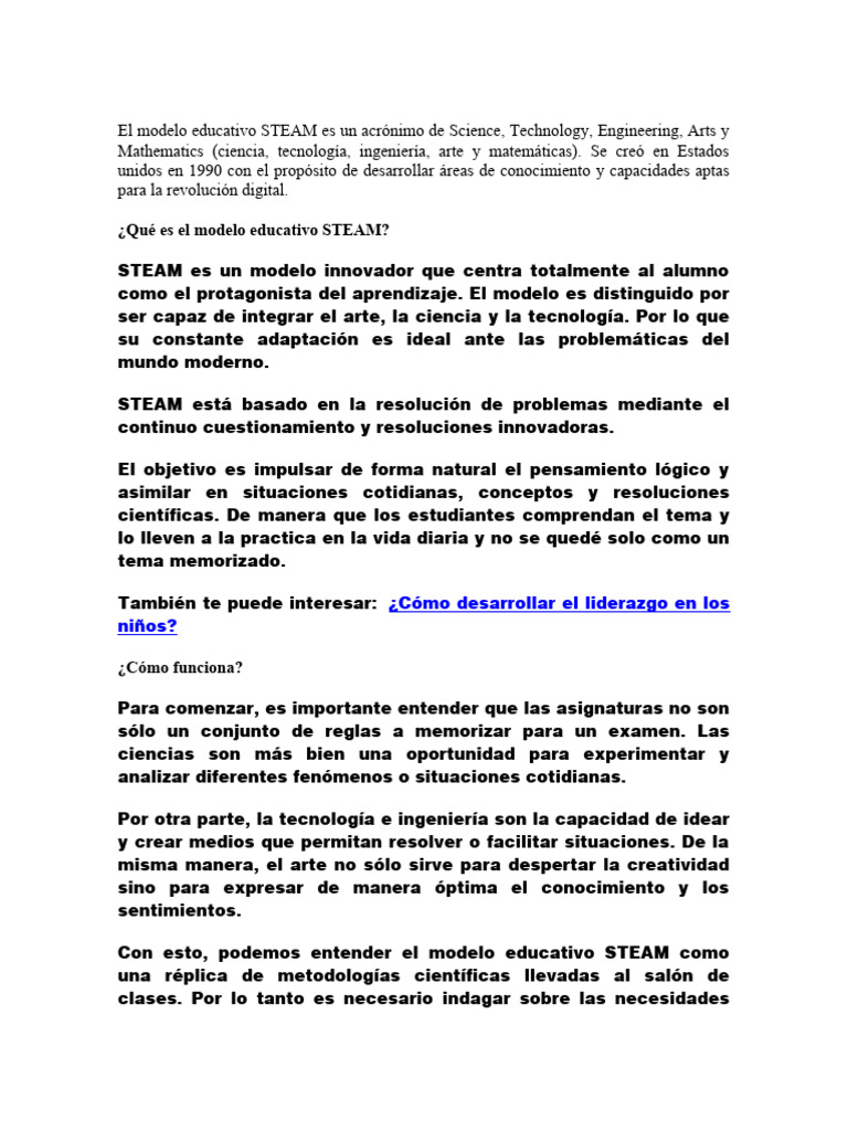 Makademy Los Beneficios de STEAM para Los Alumnos El Modelo Educativo STEAM Es Un Acrónimo de ...