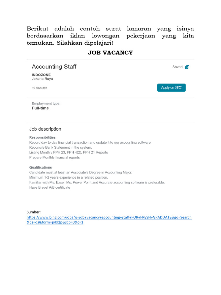Contoh - Job Vacancy - Online | PDF | Microsoft | Software