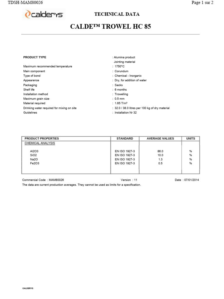 Calde Trowel HC 85 | PDF | Water | Temperature