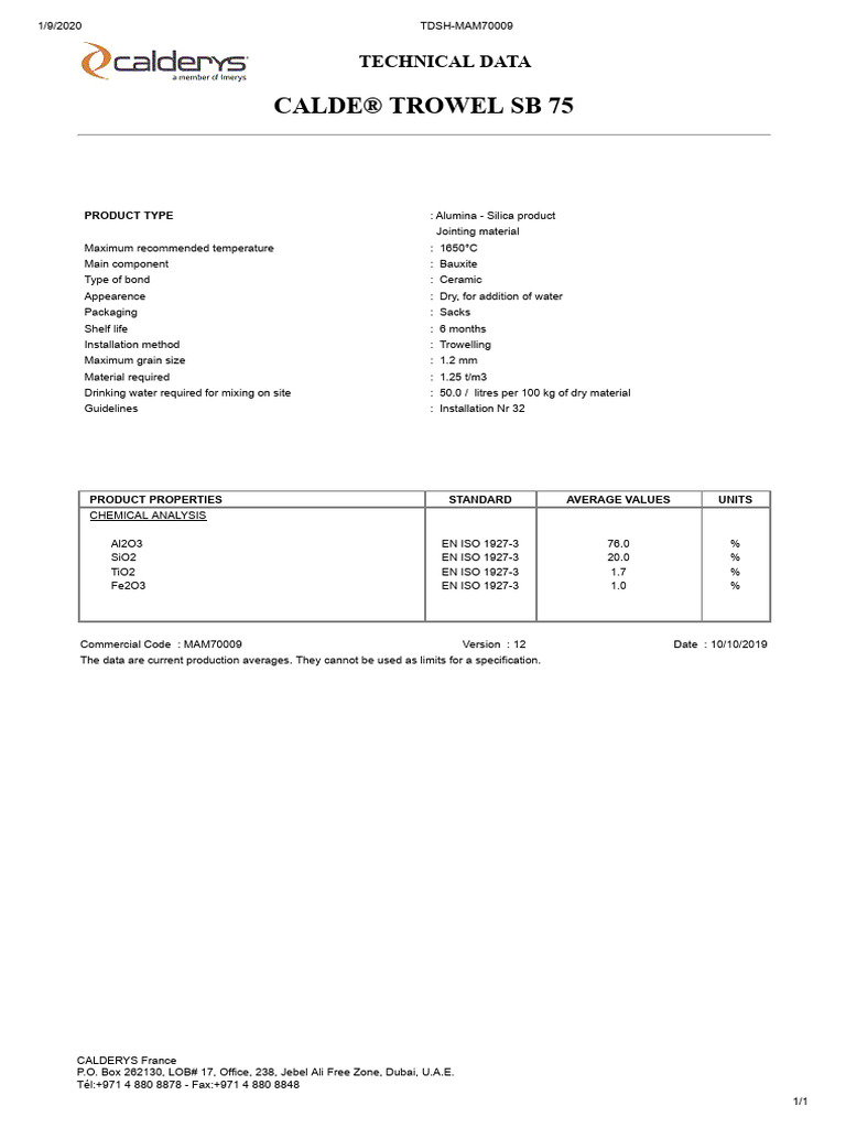 Calde Trowel SB 75 | PDF