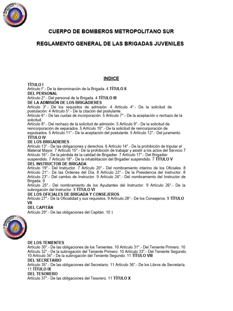 Reglamento Brigada | PDF