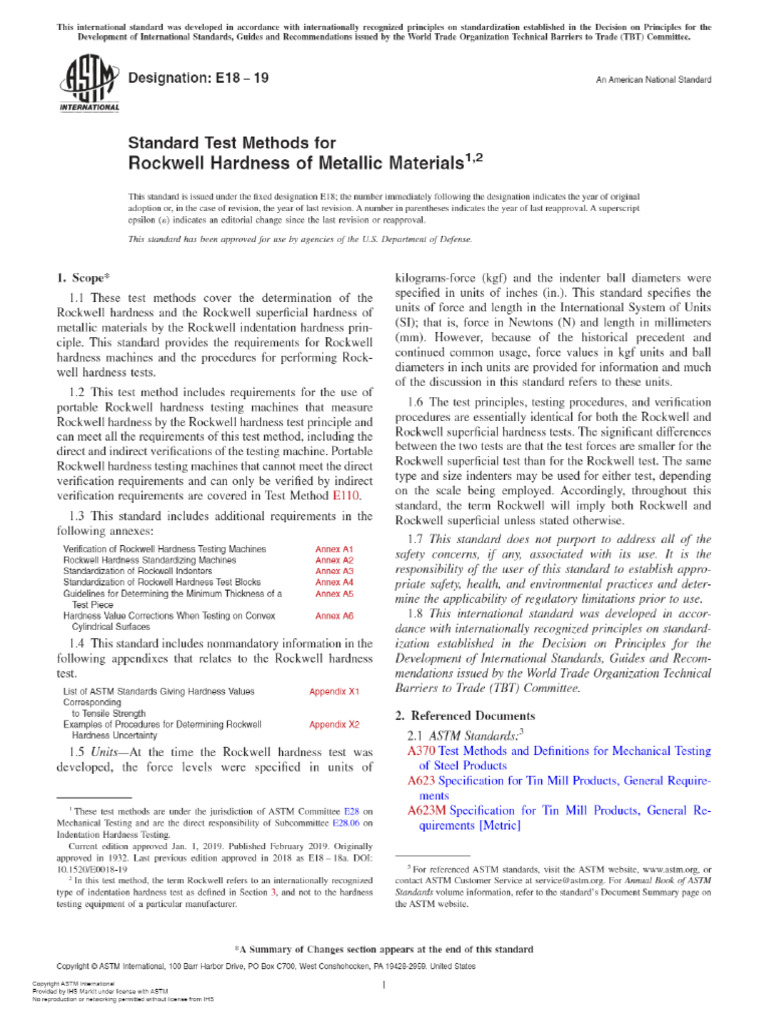 Astm E18-2019 PDF | PDF
