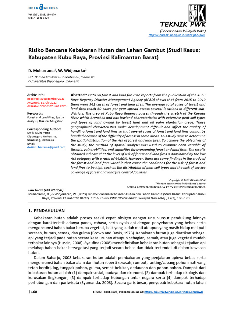 Resiko Kebakaran Hutan KKR | PDF