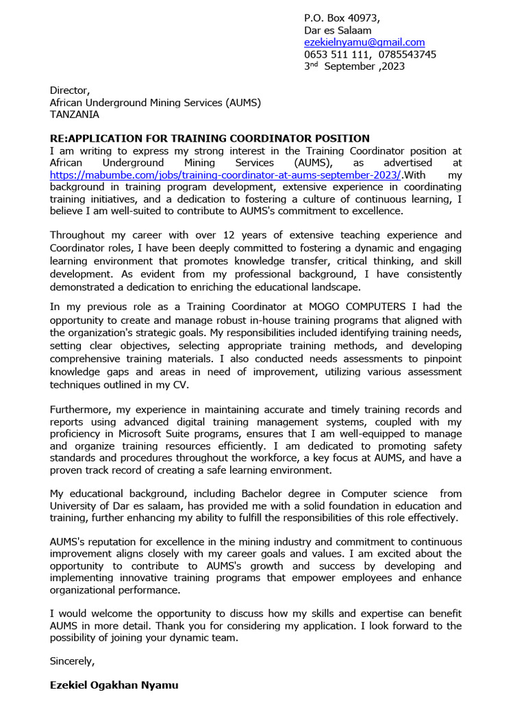 Training Coordinator Application | PDF | Learning | Needs Assessment
