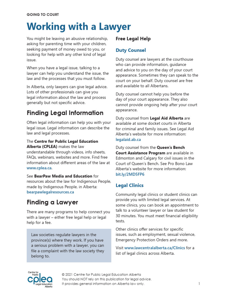 Working With A Lawyer: Finding Legal Information | PDF