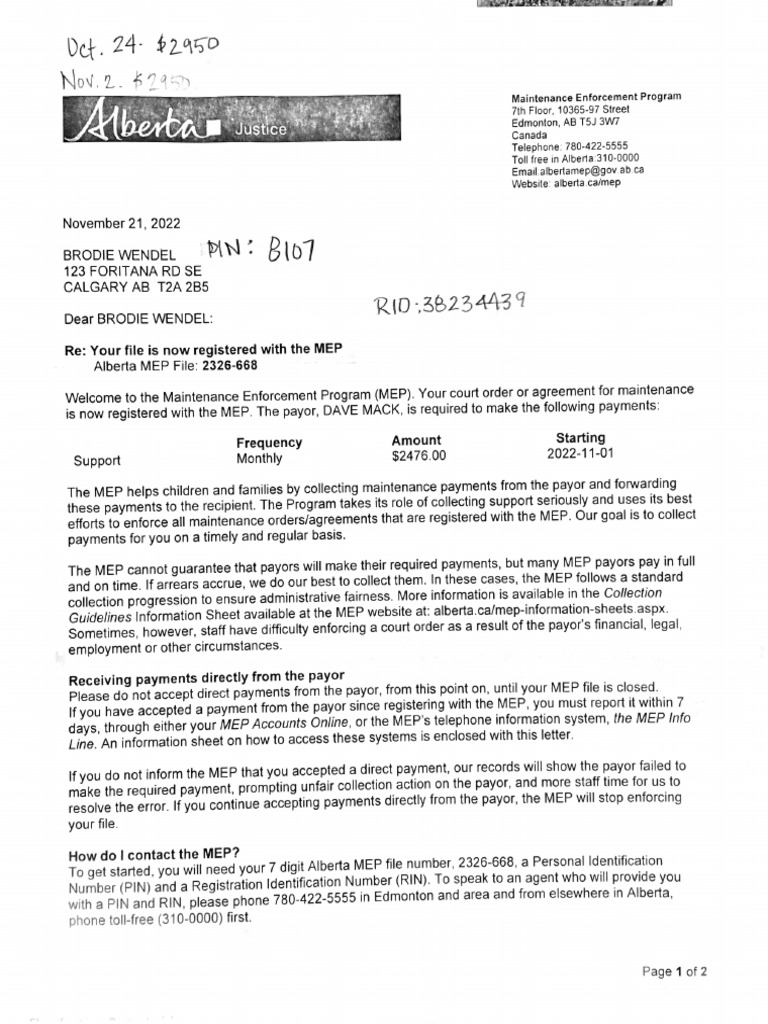 Maintenance Enforcement | PDF