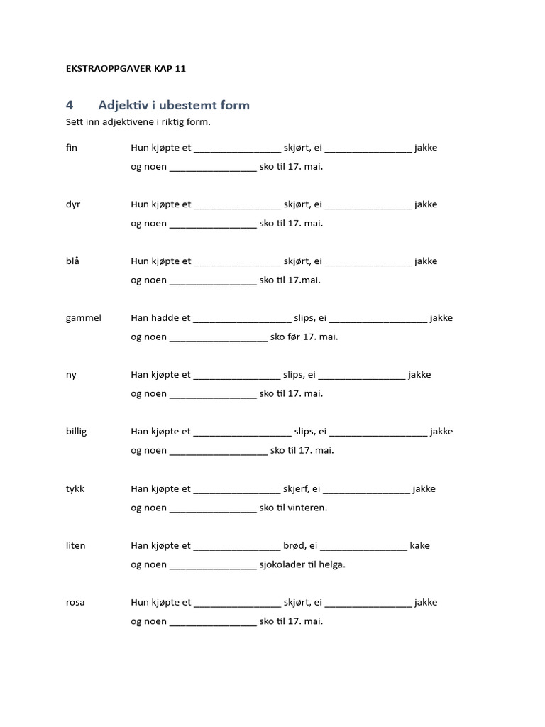 Kap 11 Ekstraoppgaver | PDF