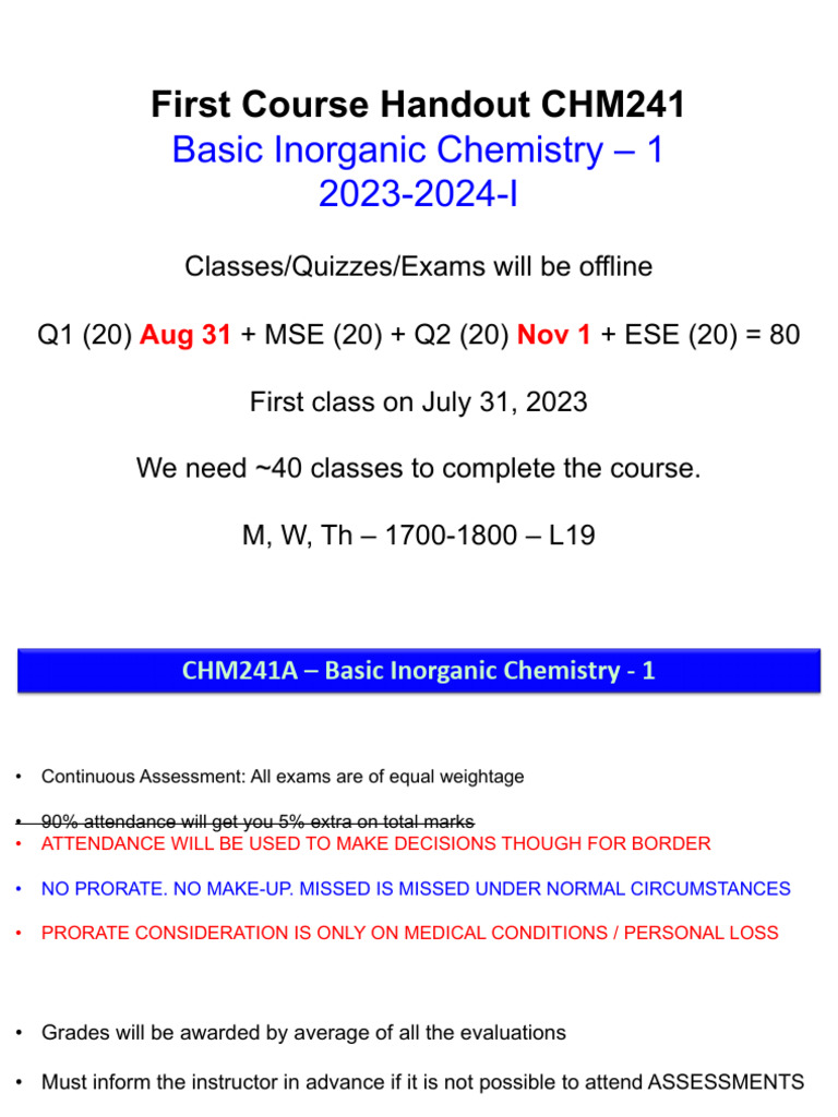 CHM241 FCH 2023 2024 I | PDF