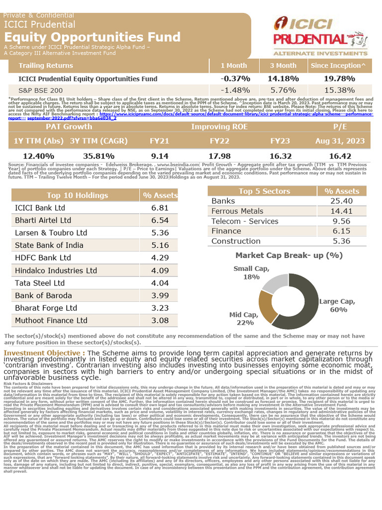Equity Opportunities Fund - Snapshot - September 2023 - Distributor | PDF