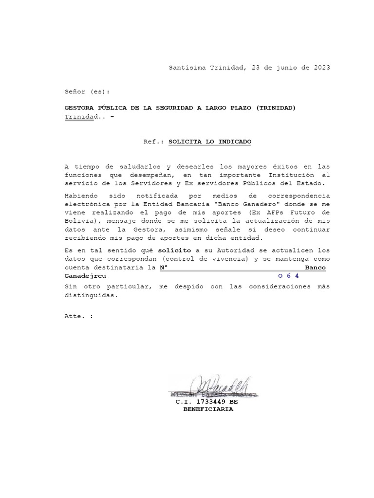 Carta Gestora | PDF | Derecho