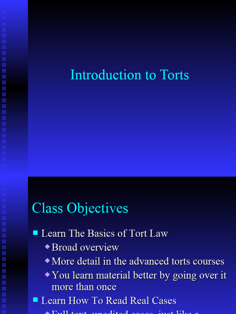 Intro to Tort Law for Law Students | PDF | Social Science | Law