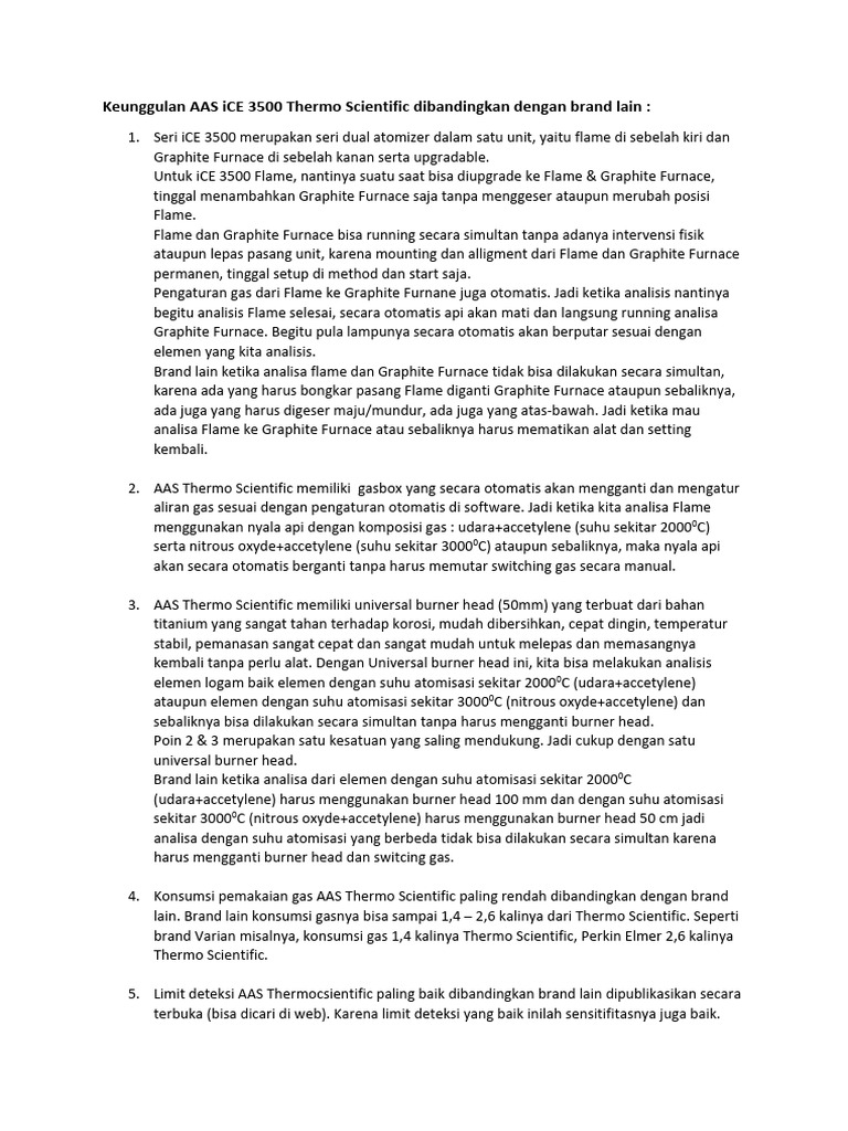 Keunggulan AAS iCE 3500 Thermo Scientific | PDF