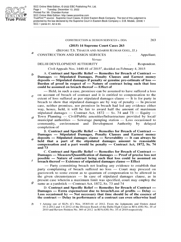 Construction & Design Services v. DDA, (2015) 14 SCC 263 | PDF | Computers
